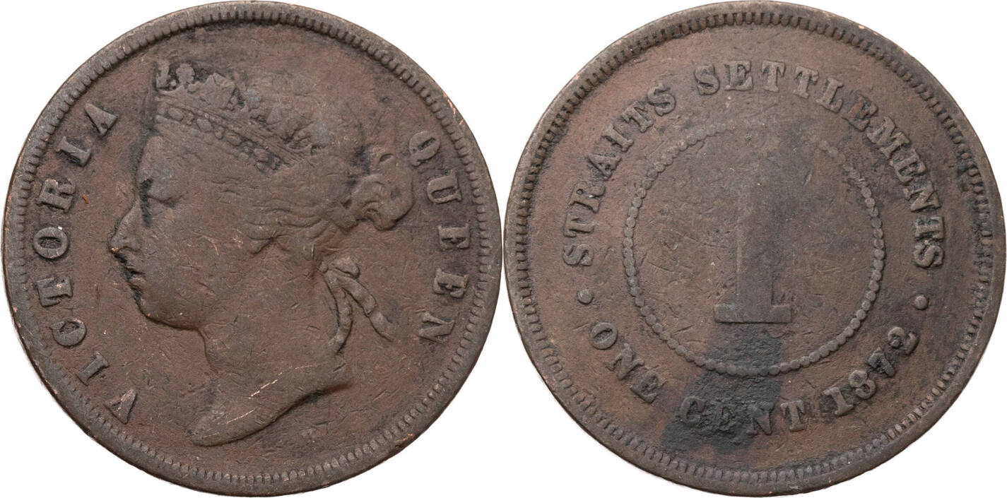 Straits Settlements 1 Cent 1872 H Victoria (1837-1901) - Kursmünze (1872-1883) F | MA-Shops