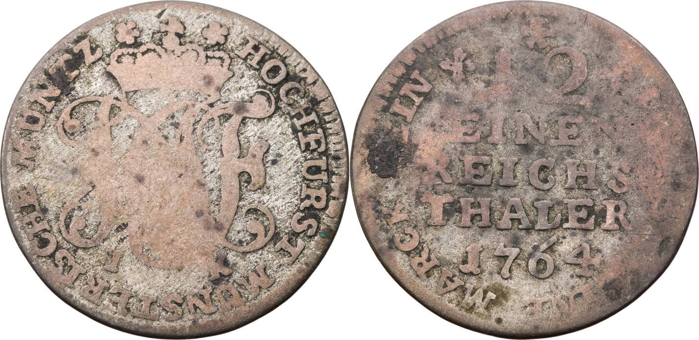Münster 1/12 Taler 1764 IK Maximilian Friedrich von Königsegg ...