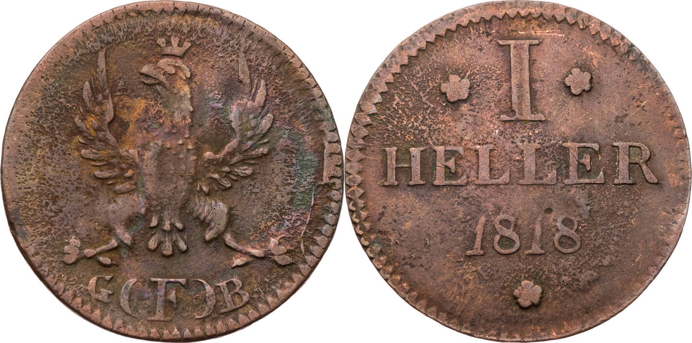 Frankfurt am Main 1 Heller 1818 F | MA-Shops