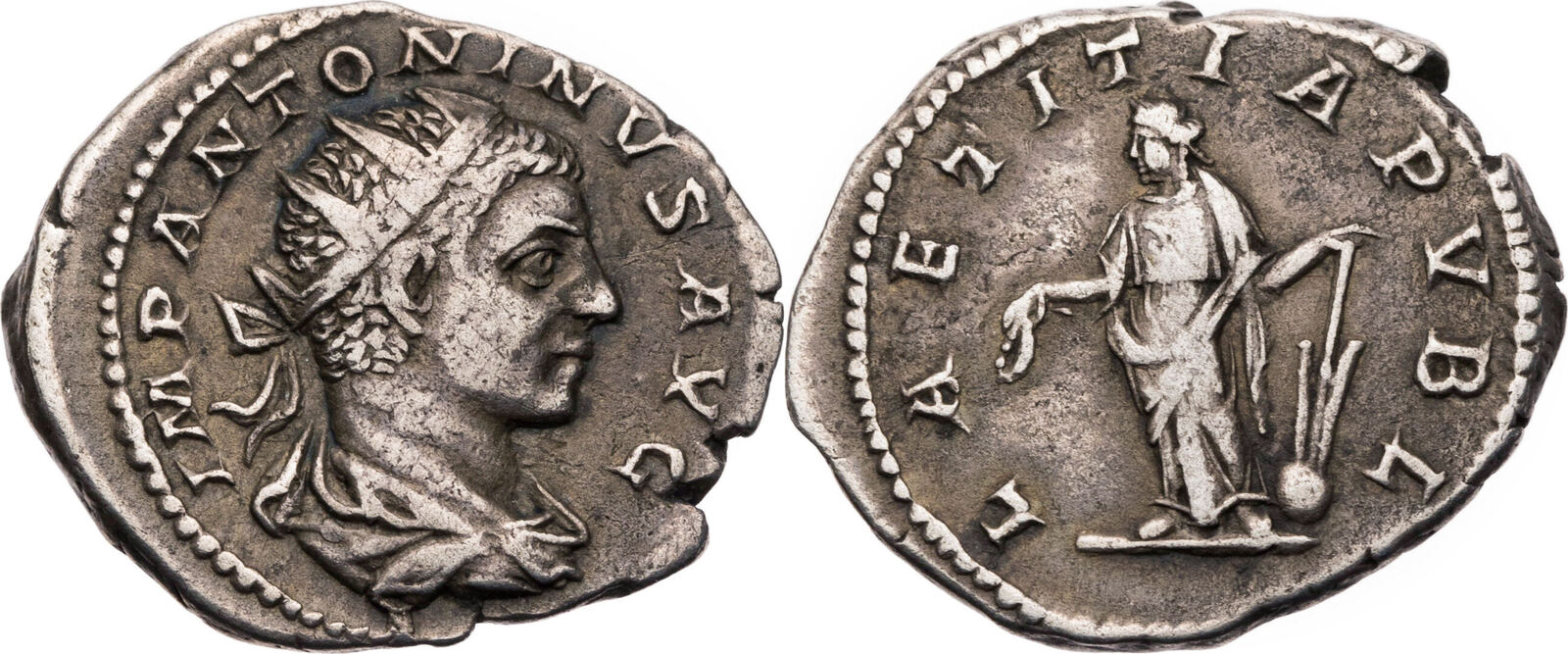 Römische Kaiserzeit Antoninian 218-222 n. Chr. Elagabal, Büste / SALVS ...