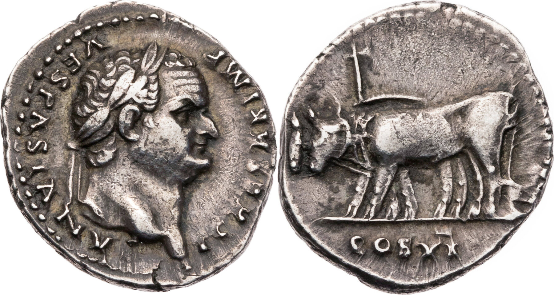 Römische Kaiserzeit Denar 77-78 n. Chr. Titus Caesar, Kopf ...