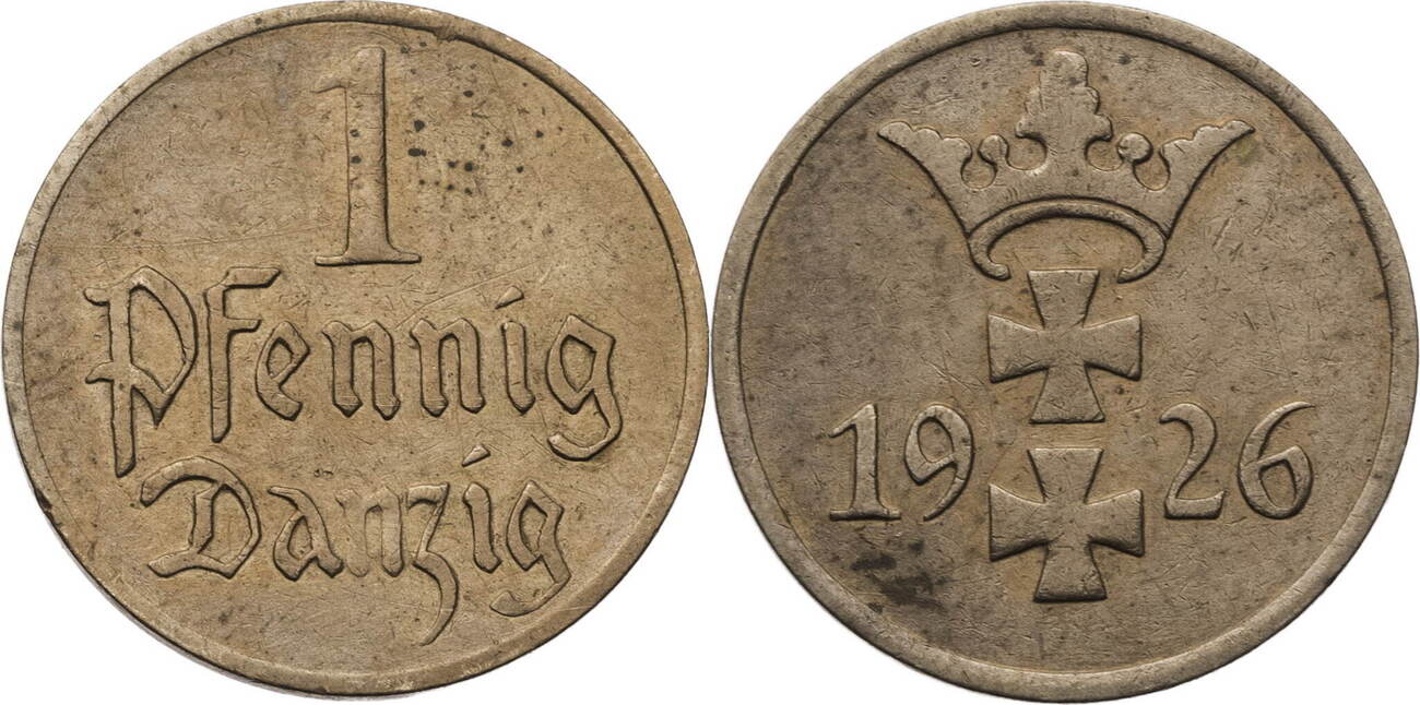 Danzig 1 Pfennig 1926 (A) Kursmünze (1923-1937) VF | MA-Shops