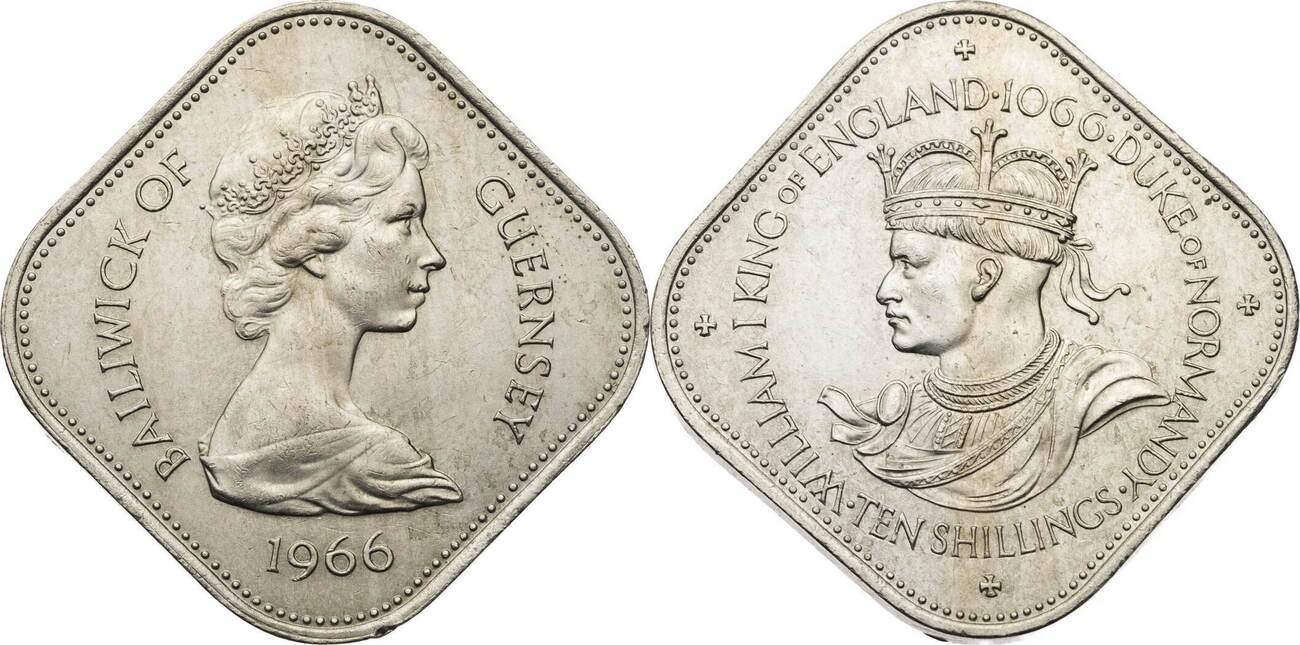 Guernsey 10 Shillings 1966 Elisabeth II. (1952-2022) - Auf den 900 ...