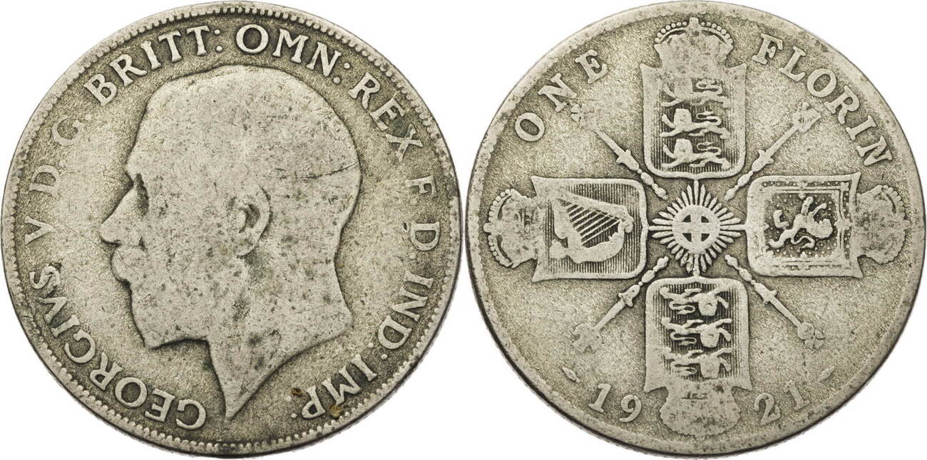 Großbritannien 1 Florin 1921 George V. (1910-1936) - Kursmünze (1920 ...