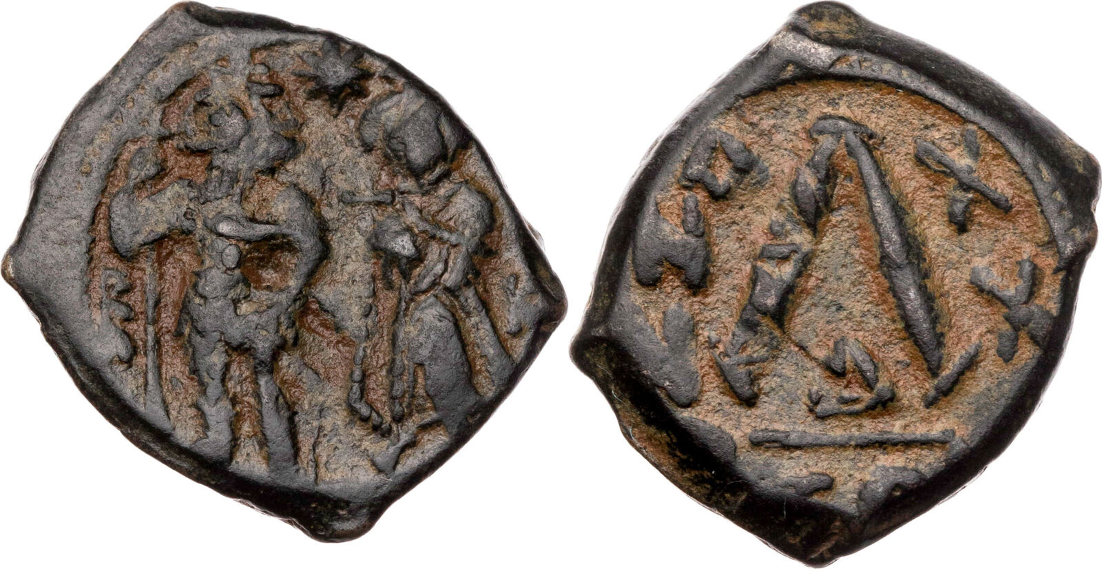 Byzanz 3/4 Follis (30 Nummi) 629/630 Heraclius mit Heraclius ...