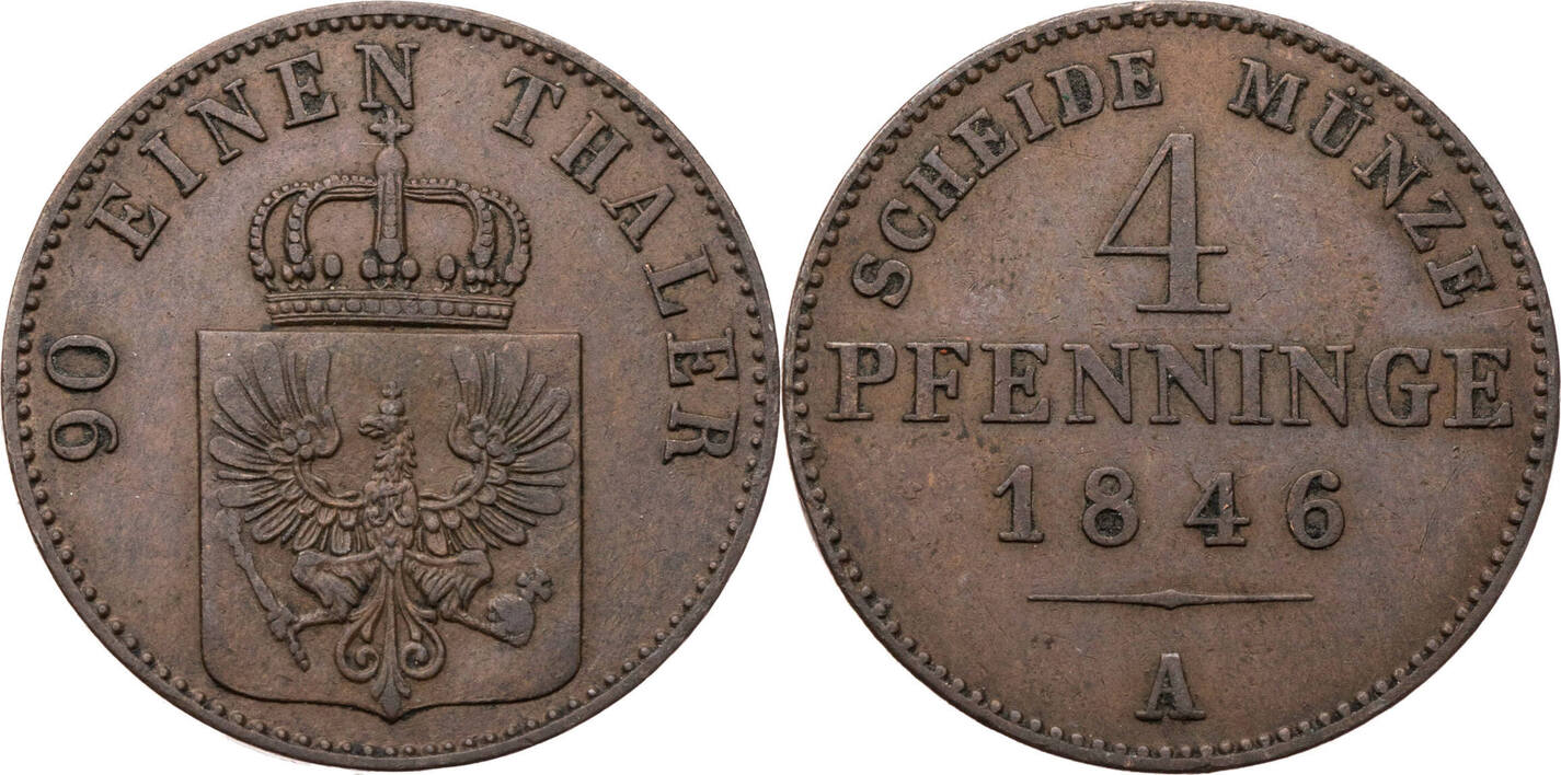 Preussen, Königreich 4 Pfennige 1846 A Friedrich Wilhelm IV. (1840-1861 ...