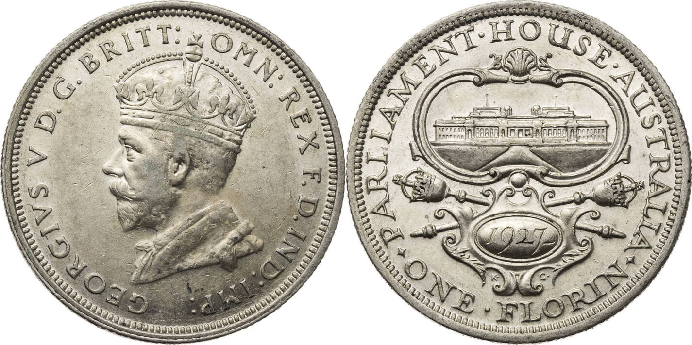 Australien Florin 1927 George V. (1910-1936) - Opening of (Old) Parliament House VF-EF | MA-Shops