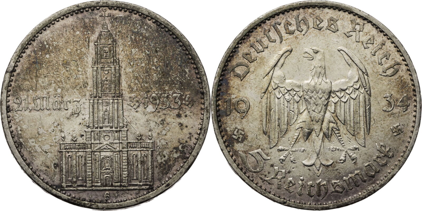 Drittes Reich 5 Reichsmark 1934 G Zum Jahrestag der Eröffnung des ...