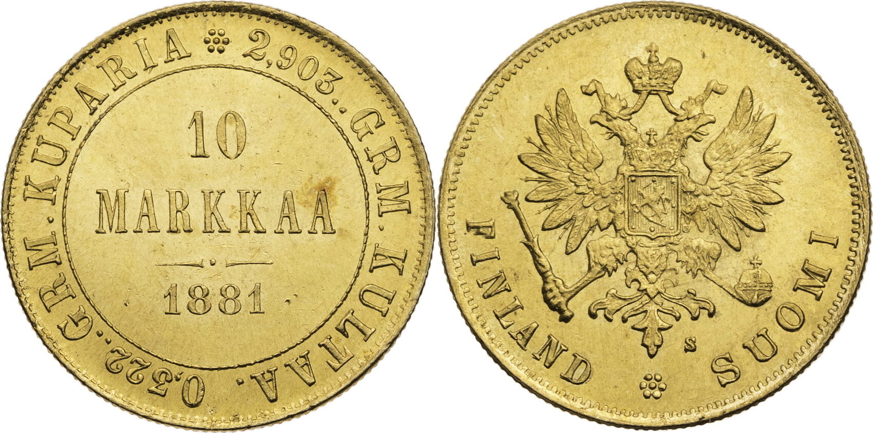 Finnland 10 Markkaa 1881 S Alexander II. (1855-1881) EF | MA-Shops