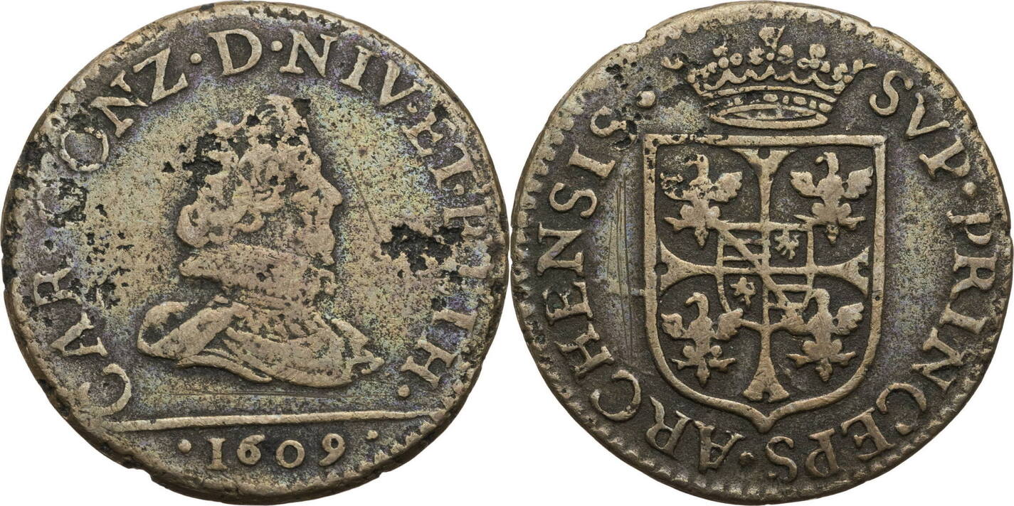 Arches-Charleville, Frankreich Liard 1609 Charles I Gonzaga-Nevers ...