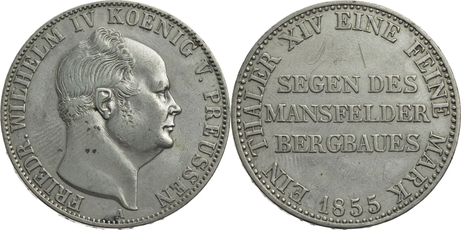 Preussen, Königreich 1 Taler (Ausbeutetaler) 1855 A Friedrich Wilhelm IV. (1840-1861) - Segen ...