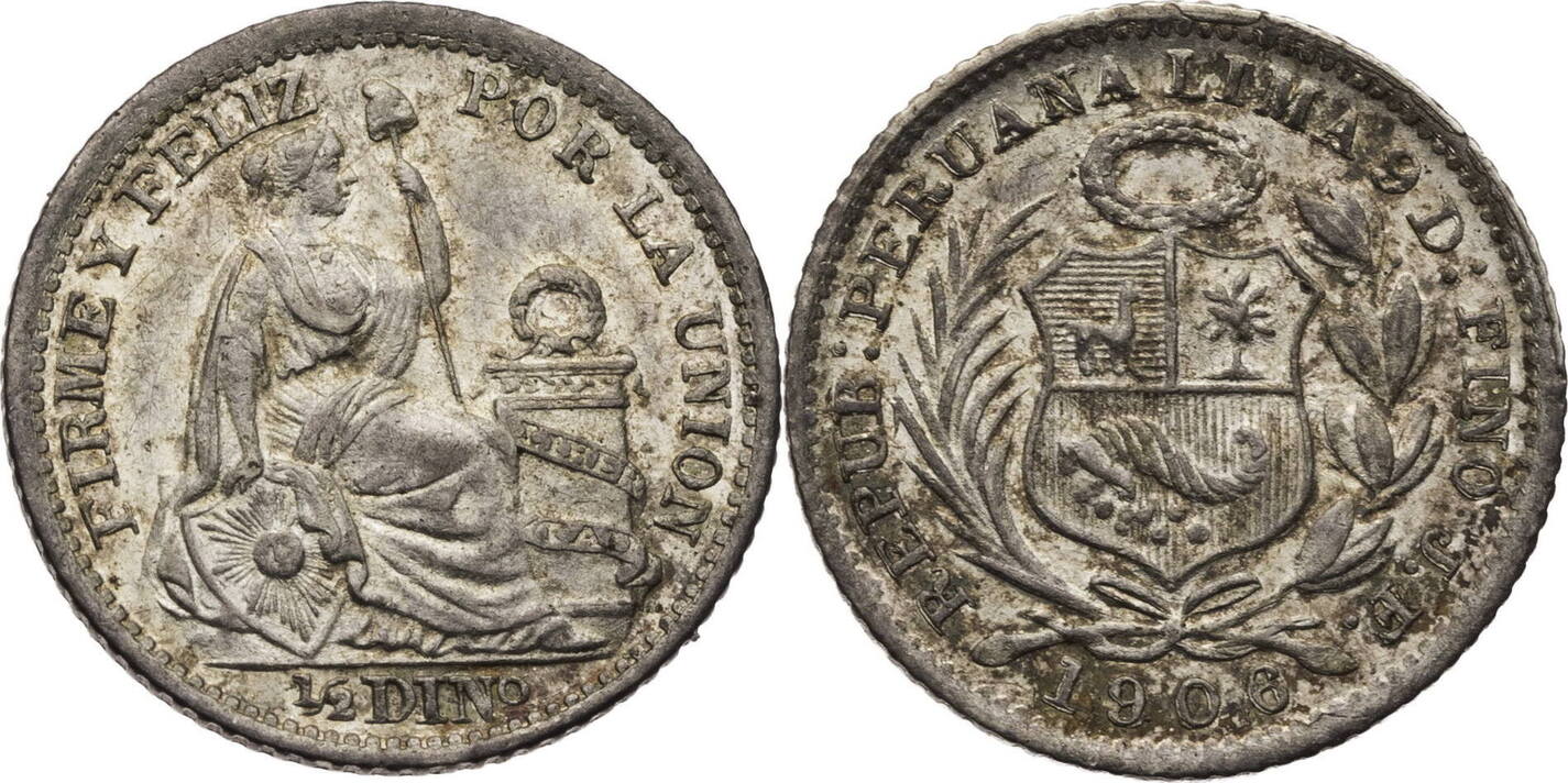 Peru 1/2 Dinero 1903 JF Kursmünze (1890-1917) EF | MA-Shops
