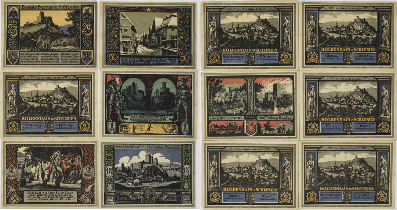 Bolkenhain in Schlesien (Bolkow) 25, 50, 75 Pfennig, 1, 1,5, 2 Mark o.J ...