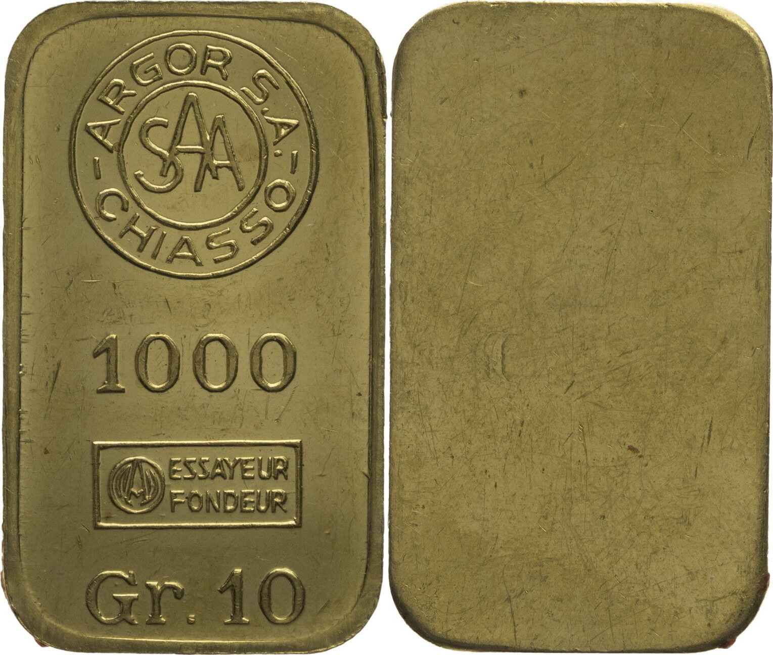 Schweiz, Chiasso Goldbarren o.J. Argor S.A. VF | MA-Shops