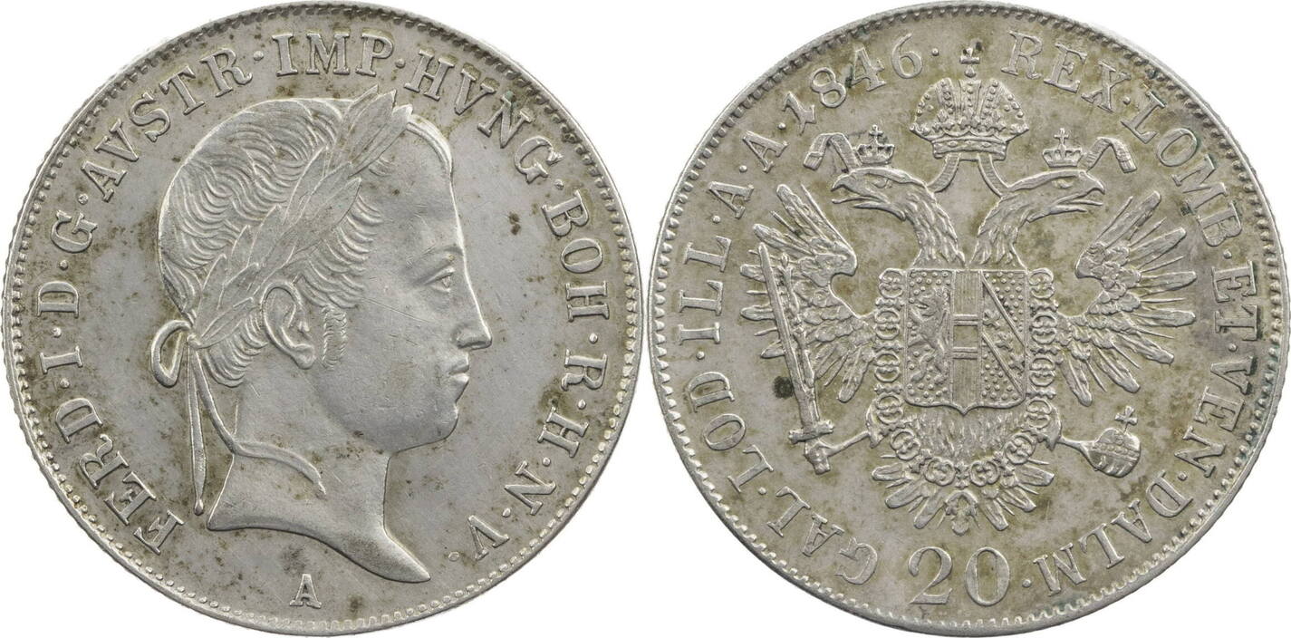 Österreich, Kaiserreich 20 Kreuzer 1846 A Ferdinand I. (1835-1848) VF-EF | MA-Shops