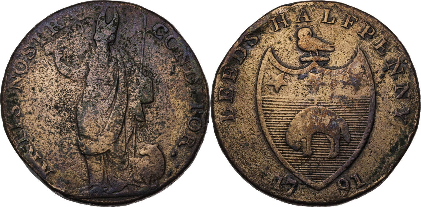 Leeds 1/2 Penny 1791 Token - Paley F | MA-Shops