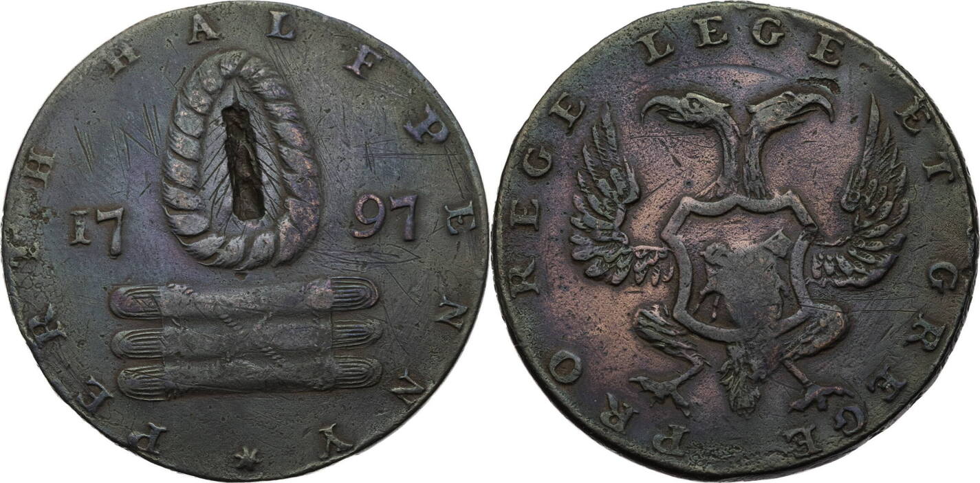 Perth 1/2 Penny 1797 Token - Maxwell F-VF | MA-Shops