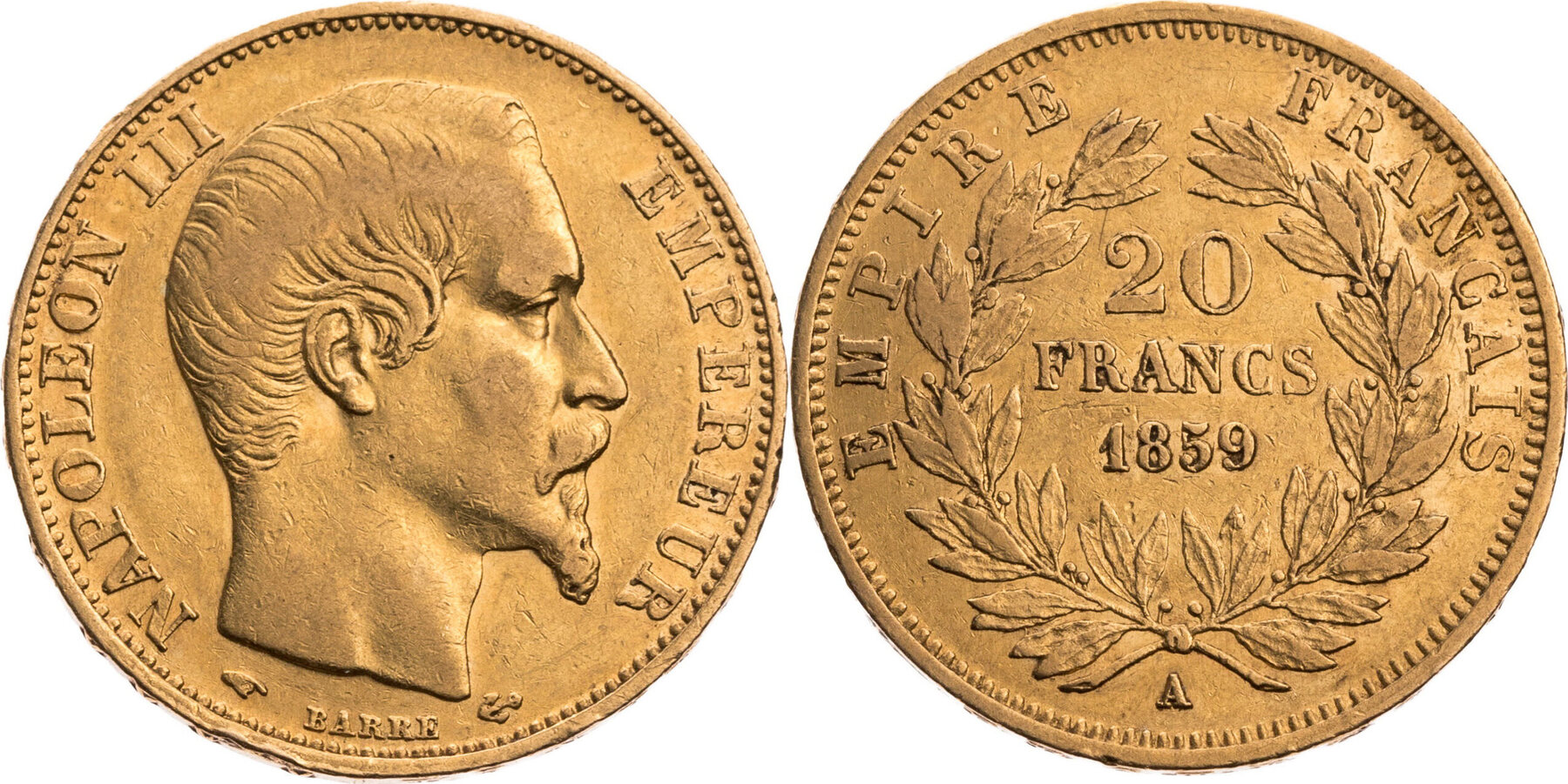 Frankreich 20 Francs 1859 A Napoleon III. (1852-1870) - Kursmünze (1853 ...