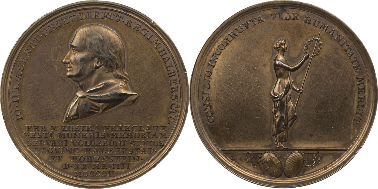 Halberstadt Medaille 1802 Auf den Halberstädter Regierungspräsident ...