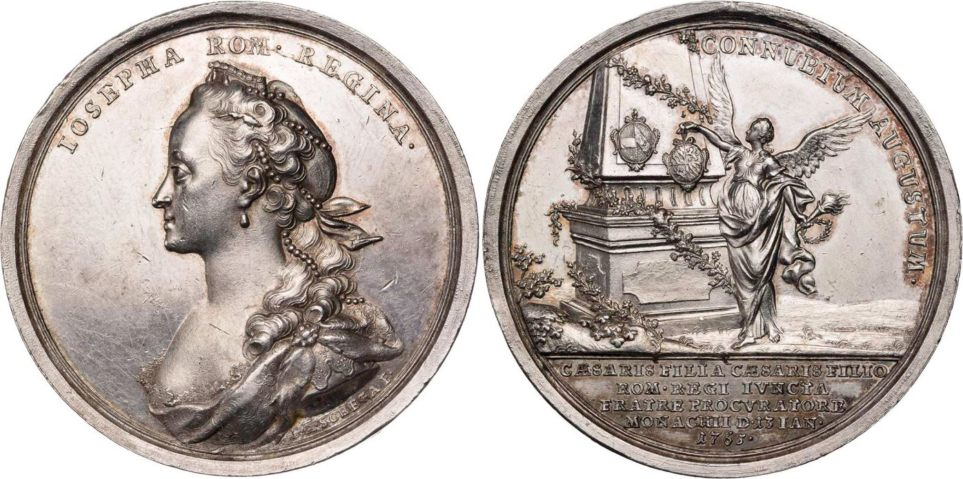 RDR, Haus Habsburg Silbermedaille 1765 Josef II. (1765-1790), v. Schega ...