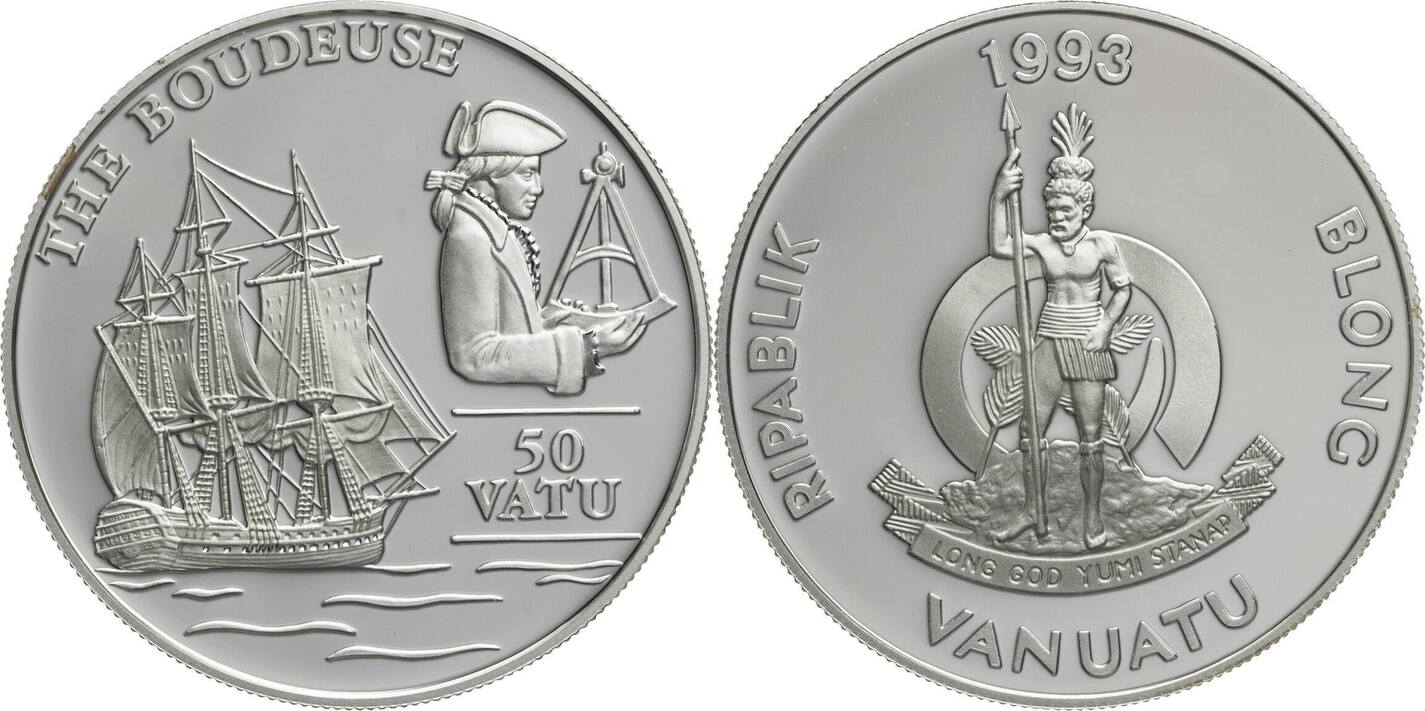 Vanuatu 50 Vatu 1993 The Boudeuse Proof (gekapselt) | MA-Shops