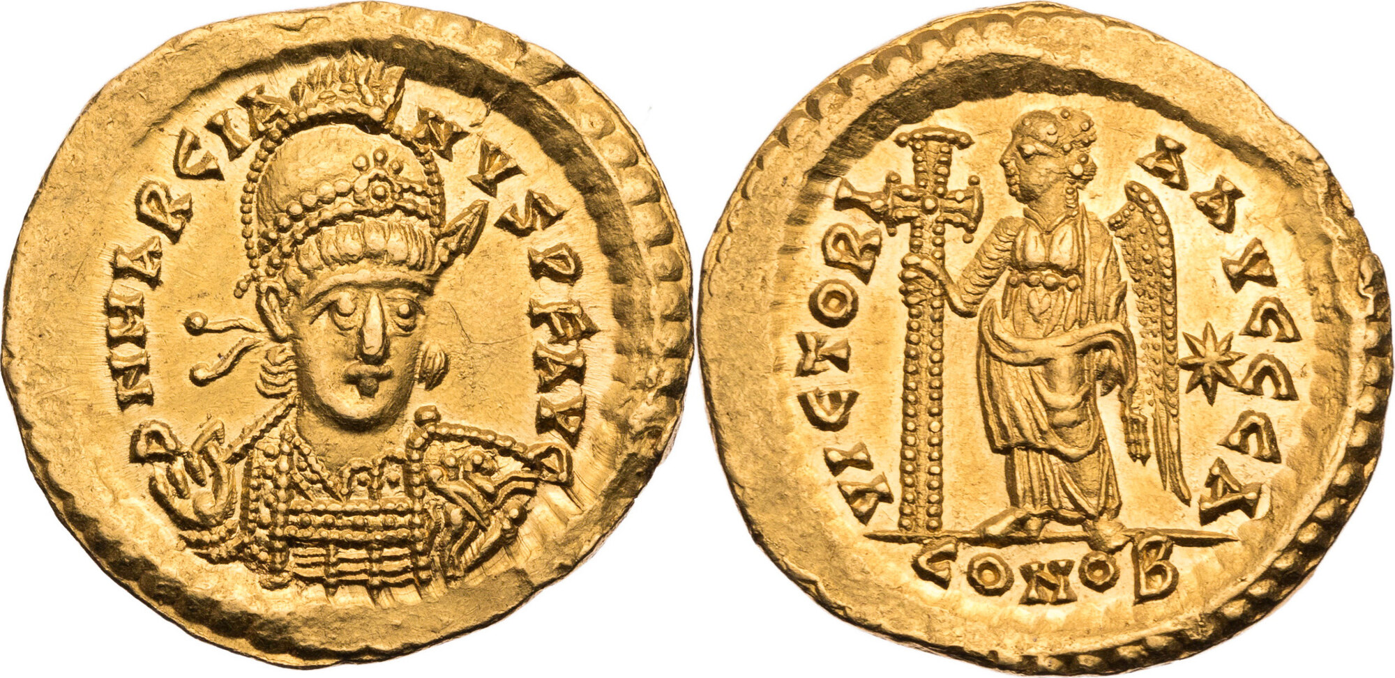 Römische Kaiserzeit Solidus 450-457 n. Chr. Marcianus, Constantinopolis ...
