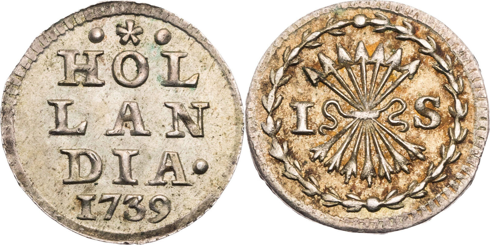 Holland, Niederlande 1 Bezemstuiver 1739 Provinz Holland EF | MA-Shops