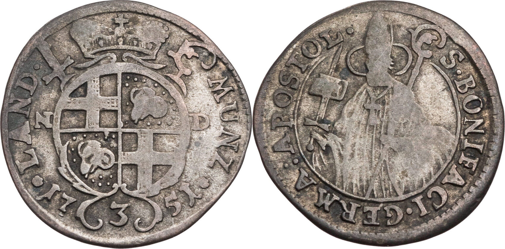 Fulda, Bistum 3 Kreuzer (1 Groschen) 1751 ND Amandus von Buseck (1737 ...