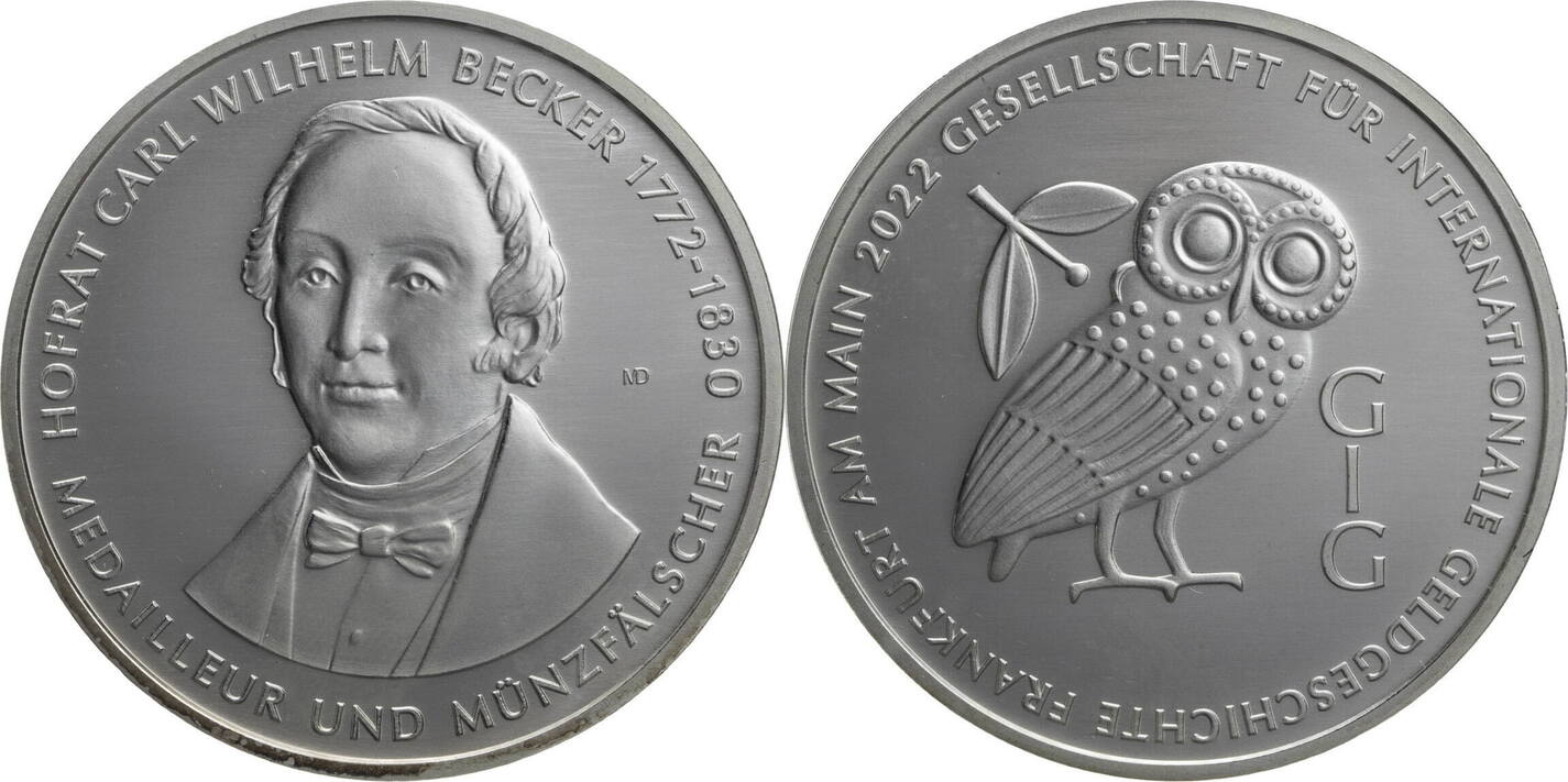 Stuttgart 2022 Medaille auf den 250. Geburtstag Carl Wilhelm Becker ...