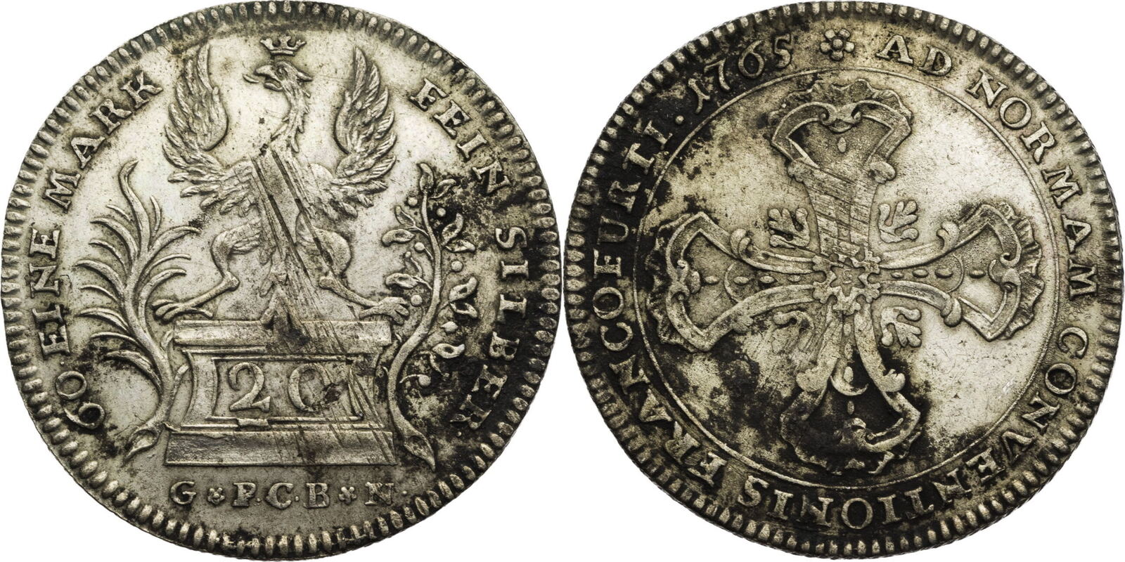 Frankfurt am Main 20 Kreuzer 1765 G PCB N Kursmünze (1764-1765) VF ...