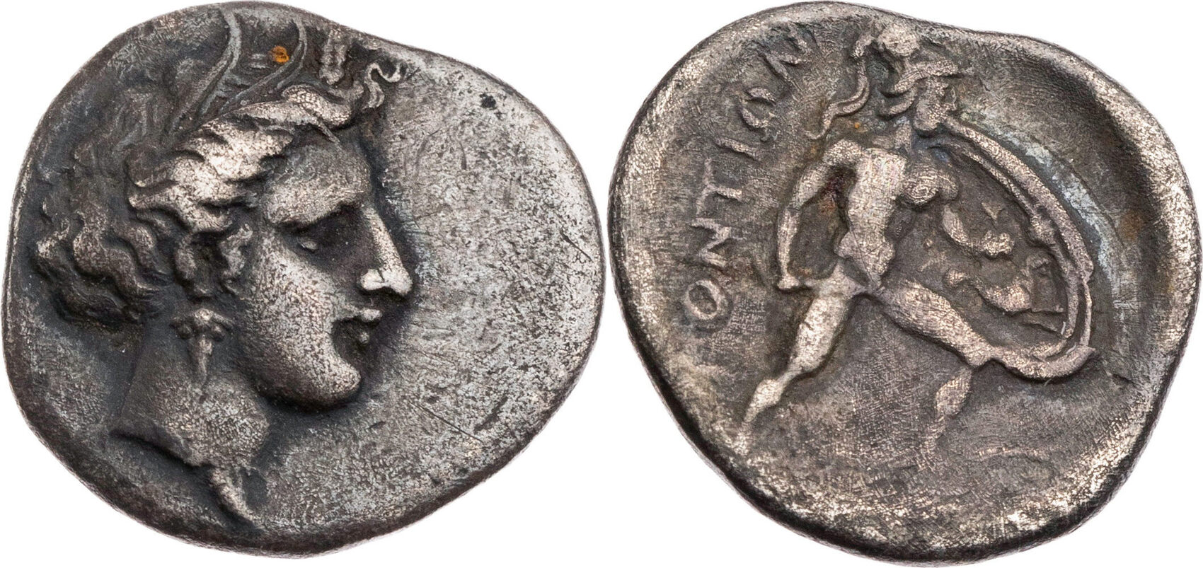 Lokris Hemidrachme / Triobol 360-350 v. Chr. Lokri Opuntii, Kopf der ...