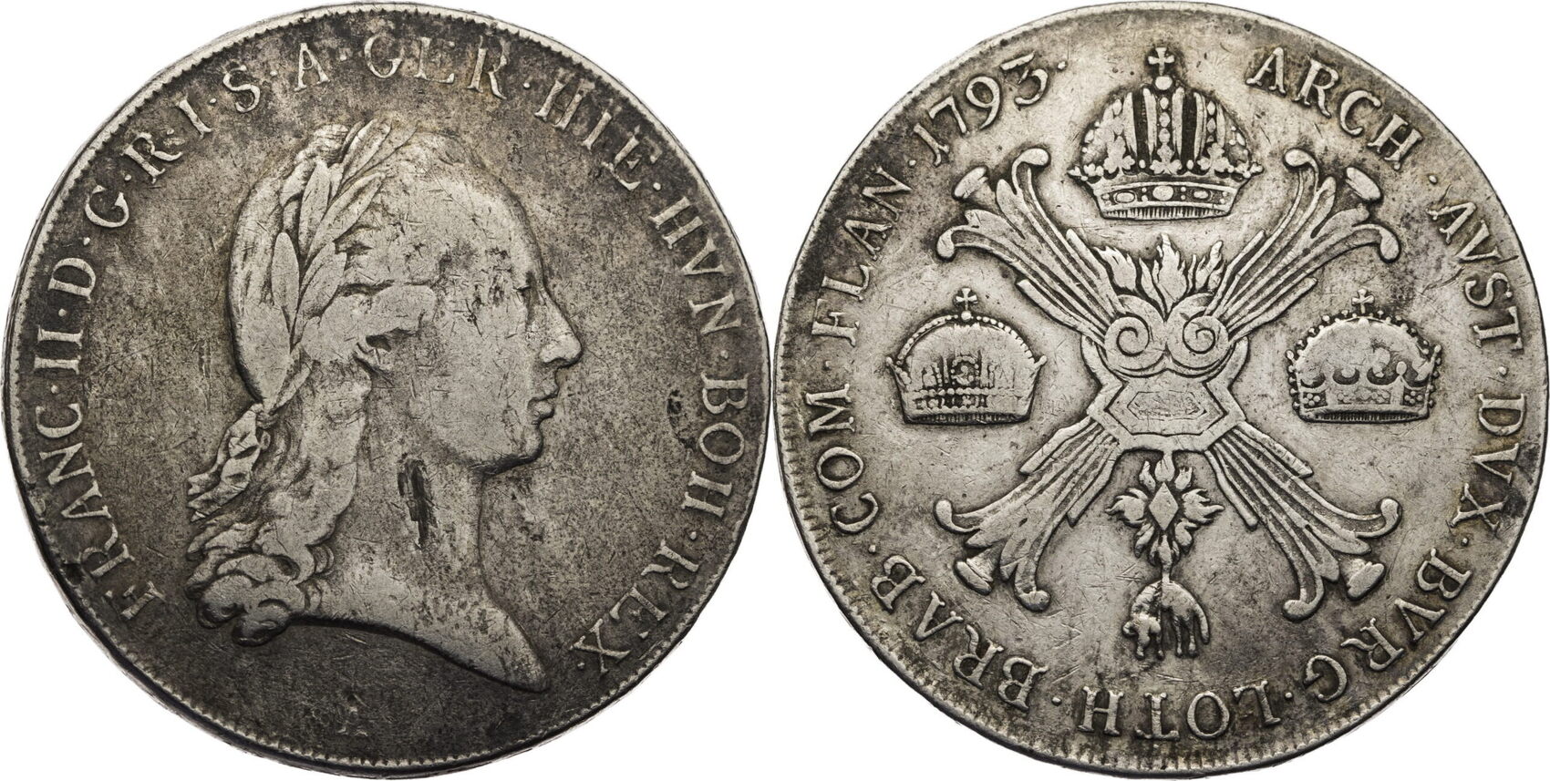 RDR Kronentaler 1793 A Franz I./II. (1792-1835) VF | MA-Shops