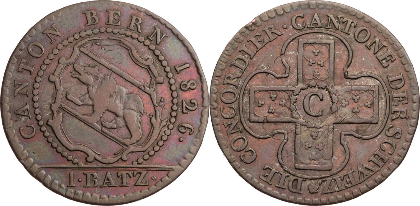 Schweiz, Bern Batzen 1826 Kursmünze (1804-1826) VF | MA-Shops