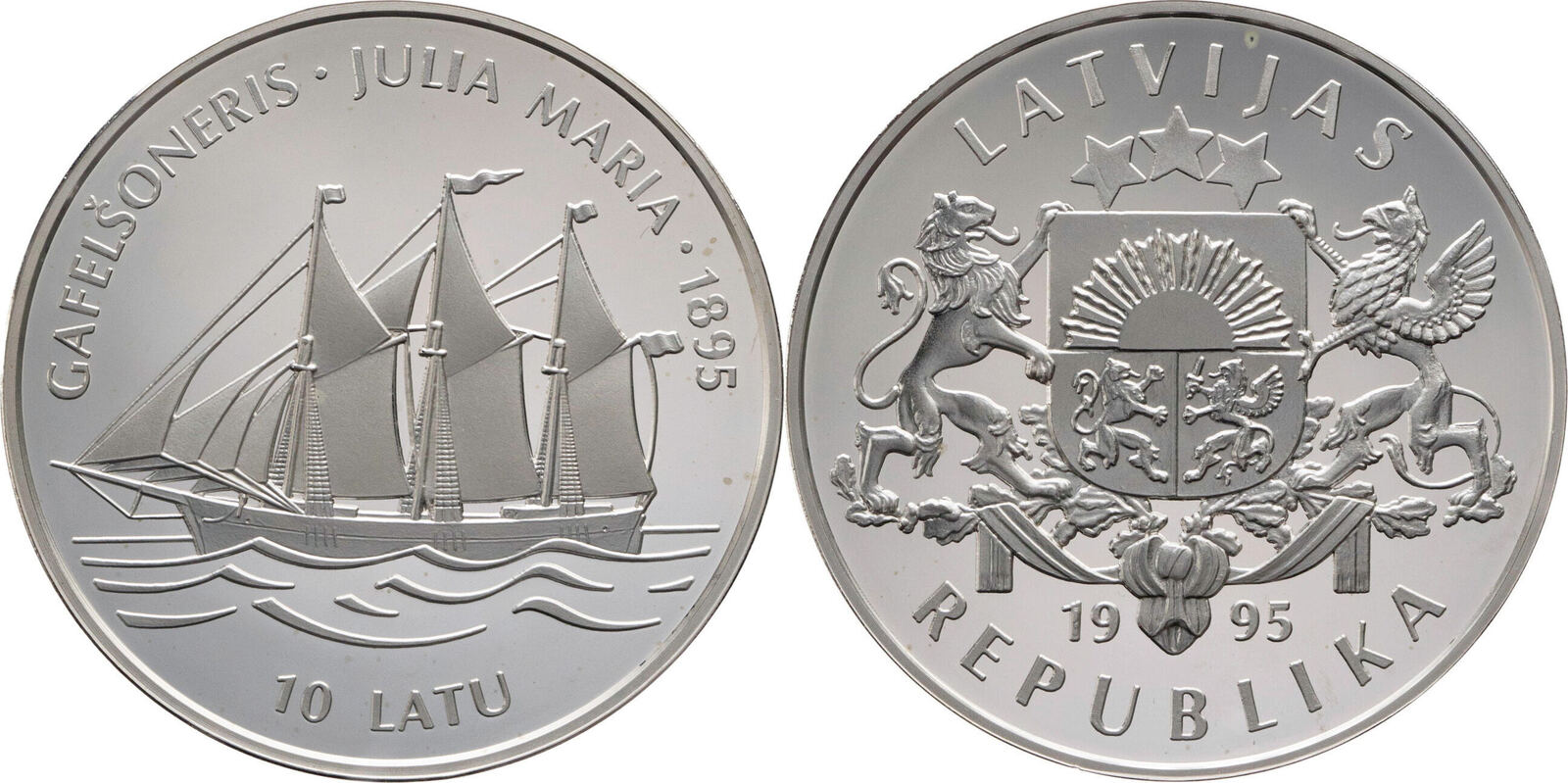 Lettland 10 Latu 1995 Julia Maria 1895 Proof (gekapselt) | MA-Shops