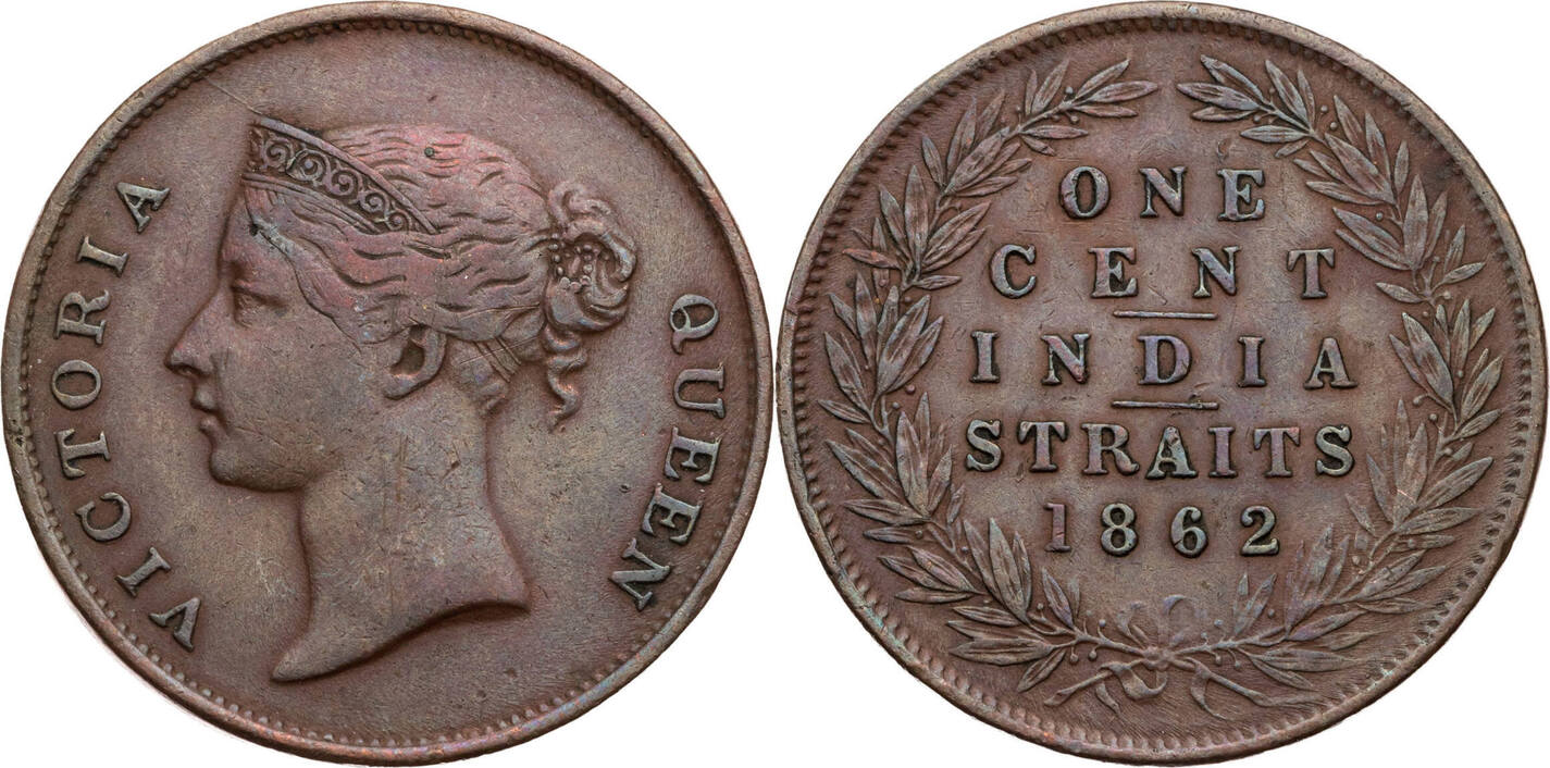 India Straits One Cent 1862 Victoria (1837-1901) - Kursmünze VF | MA-Shops