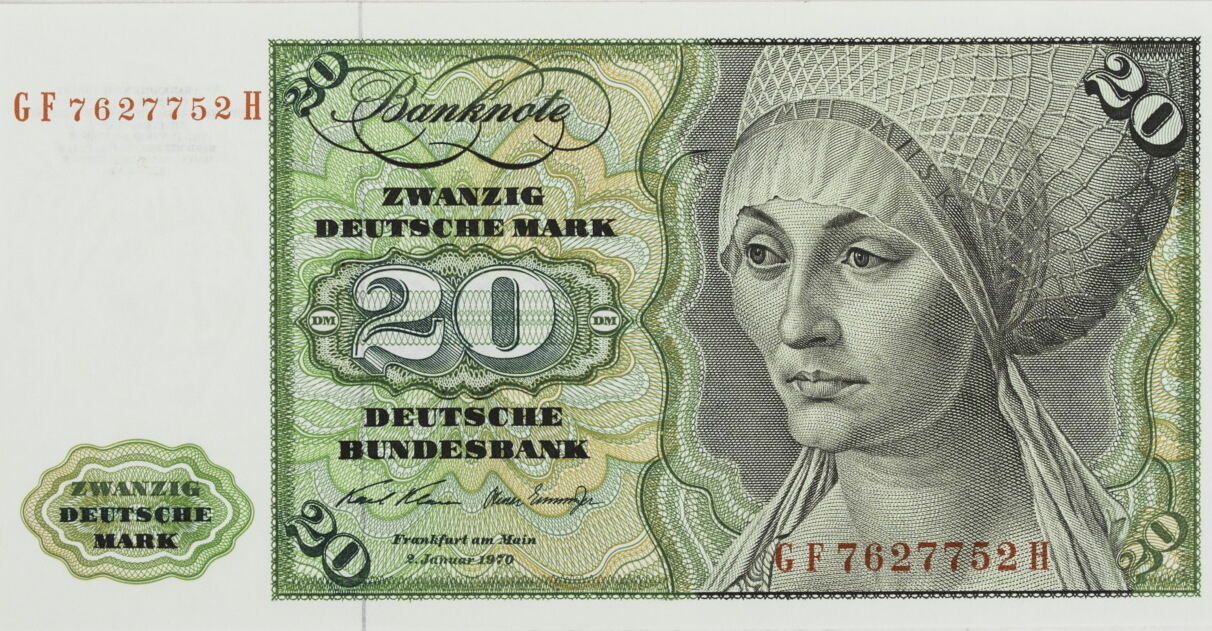 Deutschland, BRD 20 Mark 1970 DM-Schein 3. Serie - Elsbeth Tucher (nach ...