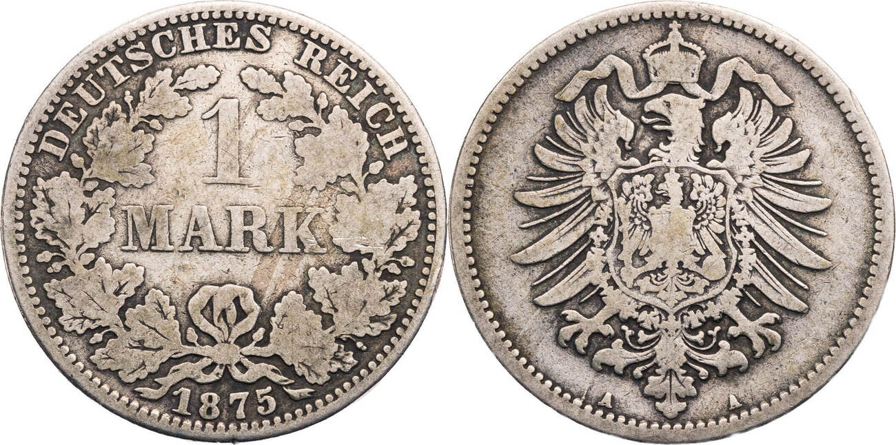 Kaiserreich 1 Mark 1875 A Kursmünze (1873-1887) F | MA-Shops