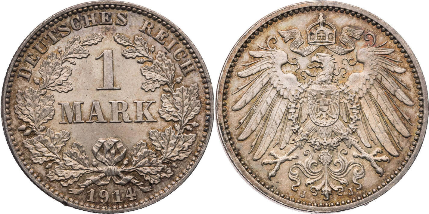 Kaiserreich 1 Mark 1914 J Kursmünze (1891-1916) vz | MA-Shops