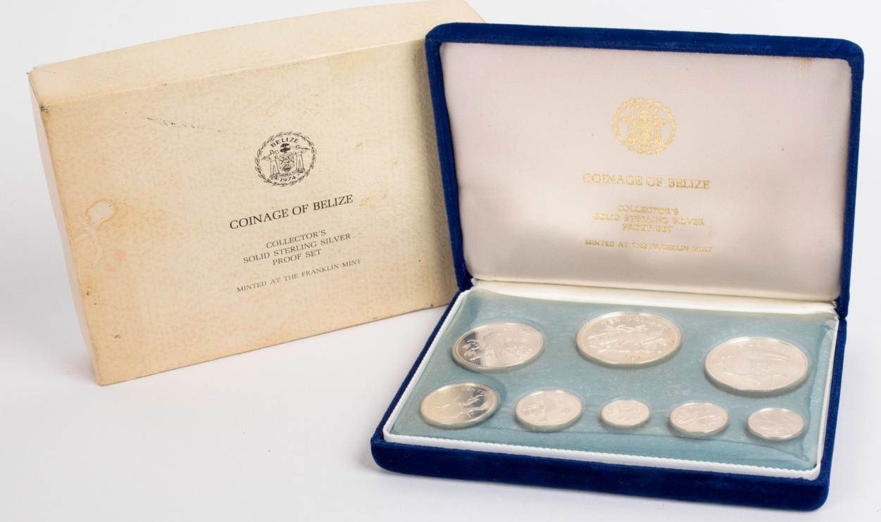 Belize 16,86 Dollars 1974 Collectors Solid Sterling Silver Proof Set ...