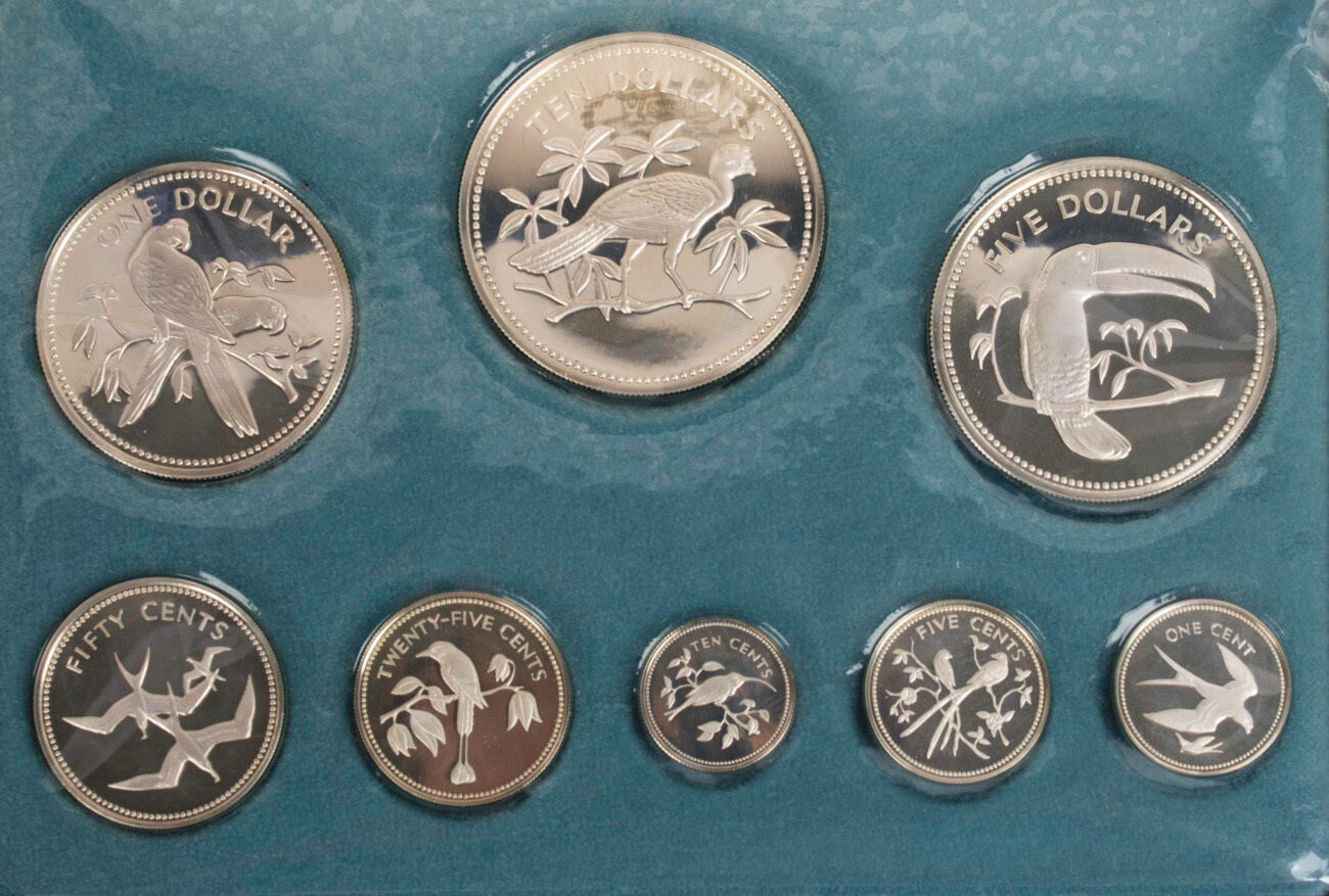 Belize 16,86 Dollars 1974 Collectors Solid Sterling Silver Proof Set ...