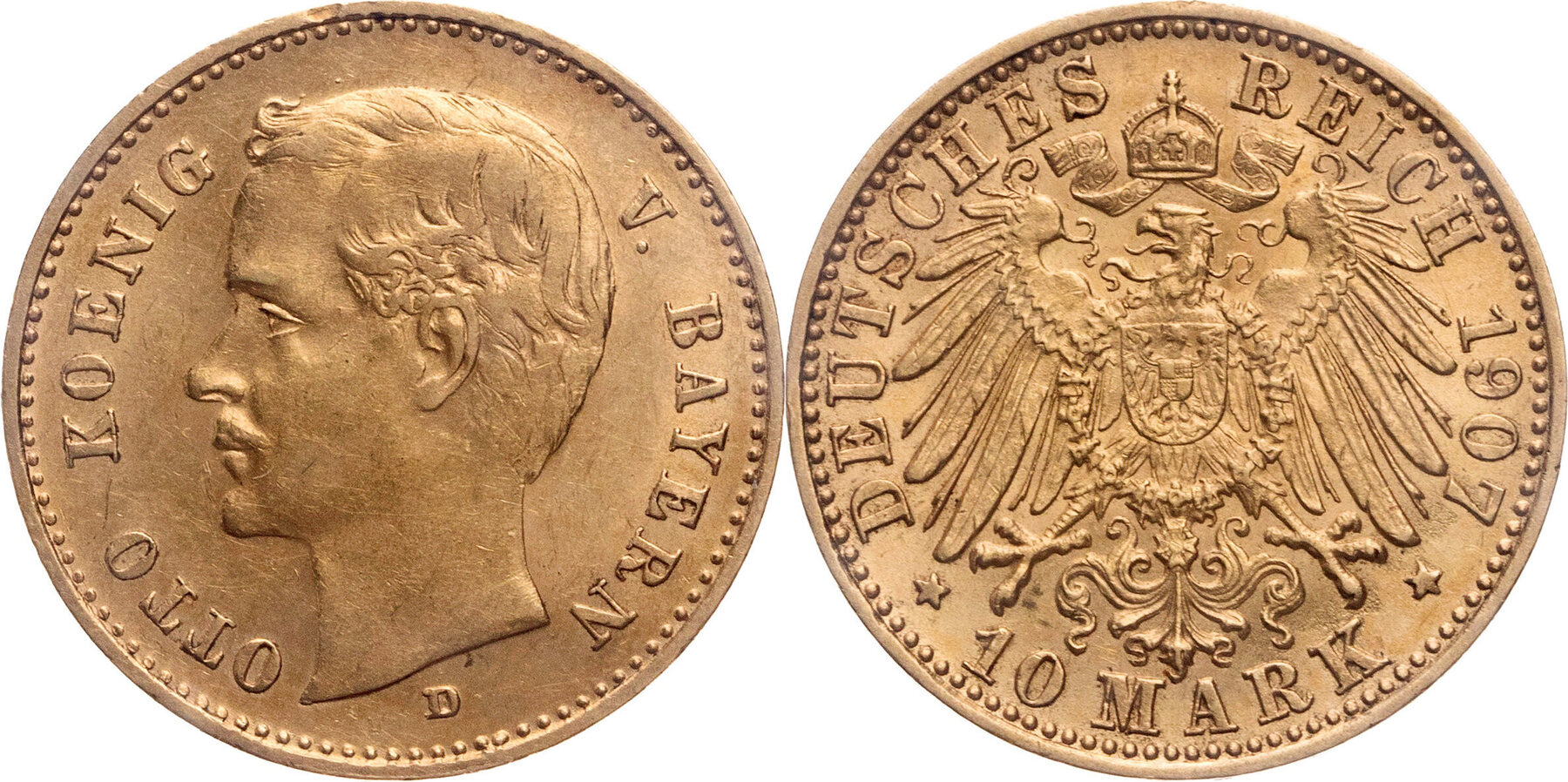 Kaiserreich, Bayern 10 Mark 1907 D Otto (1886-1913) - Kursmünze (1900 ...