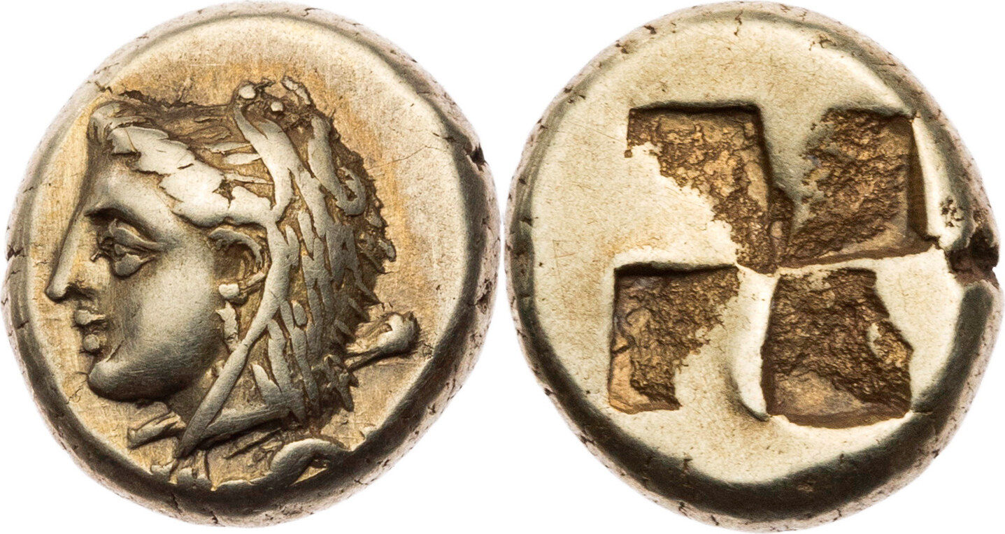 Ionien Hekte (1/6 Stater) 387-326 v. Chr. Phokaia, Kopf der Omphale mit ...