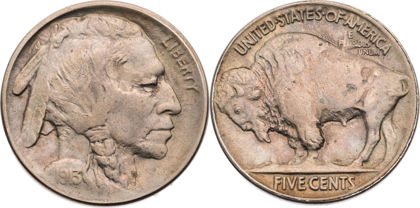 USA 5 Cents 1913 Buffalo Nickel - Kursmünze (1913-1938) VF-EF | MA-Shops
