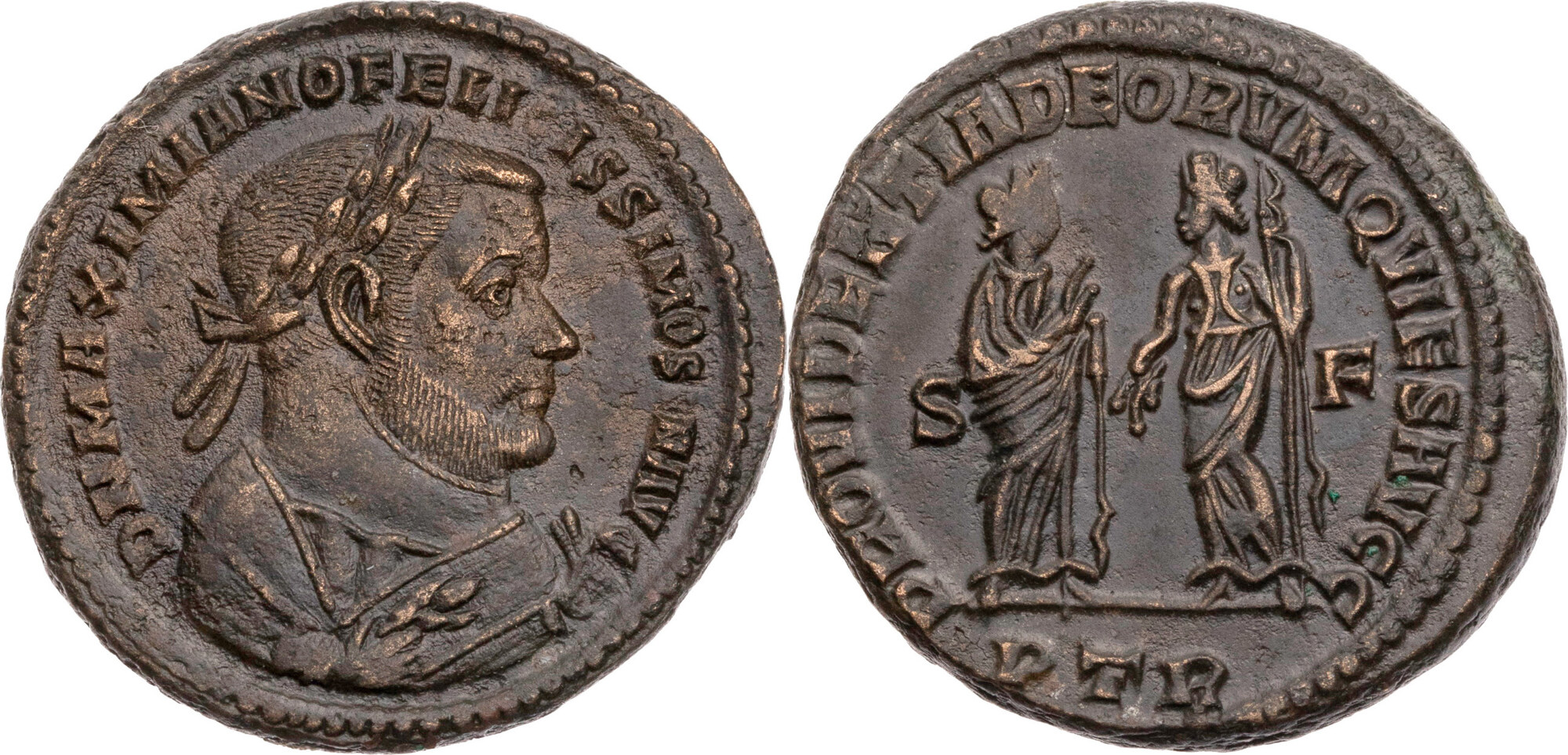 Römische Kaiserzeit Follis 305-307 n. Chr. Maximianus Herculius als ...