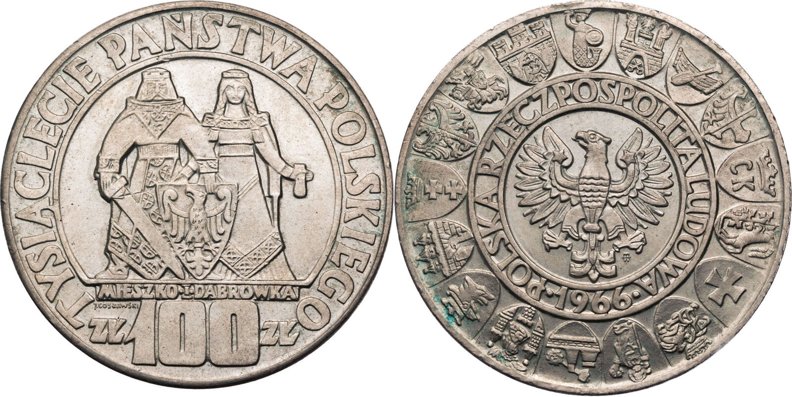 Polen, Volksrepublik 100 Zloty 1966 MW 1000 Jahre Polen EF | MA-Shops