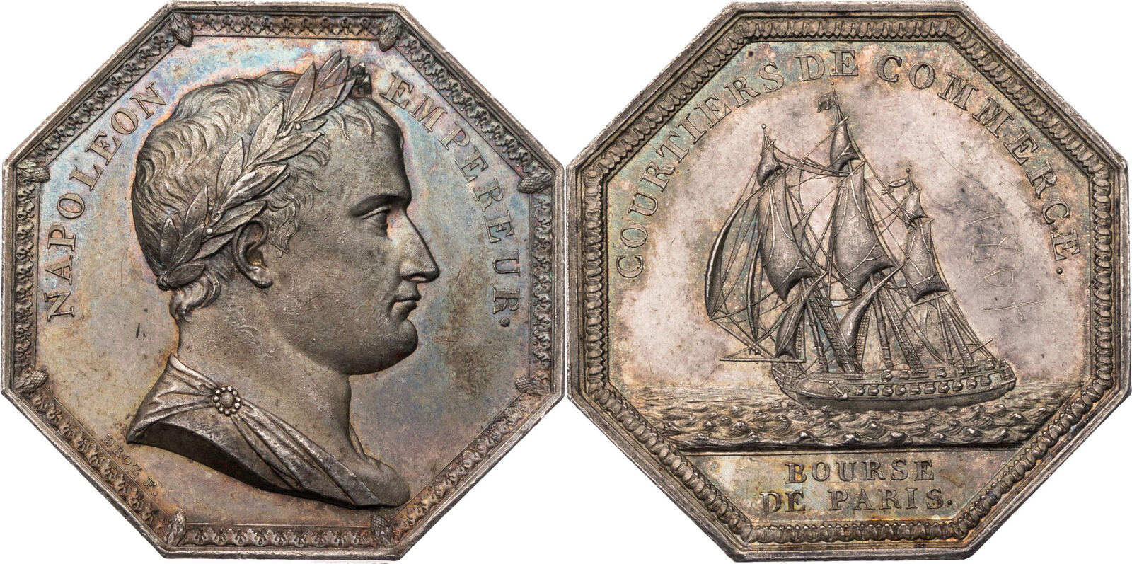 Frankreich, 1. Kaiserreich Silberjeton 1807 Napoleon I. (1804-1814 ...