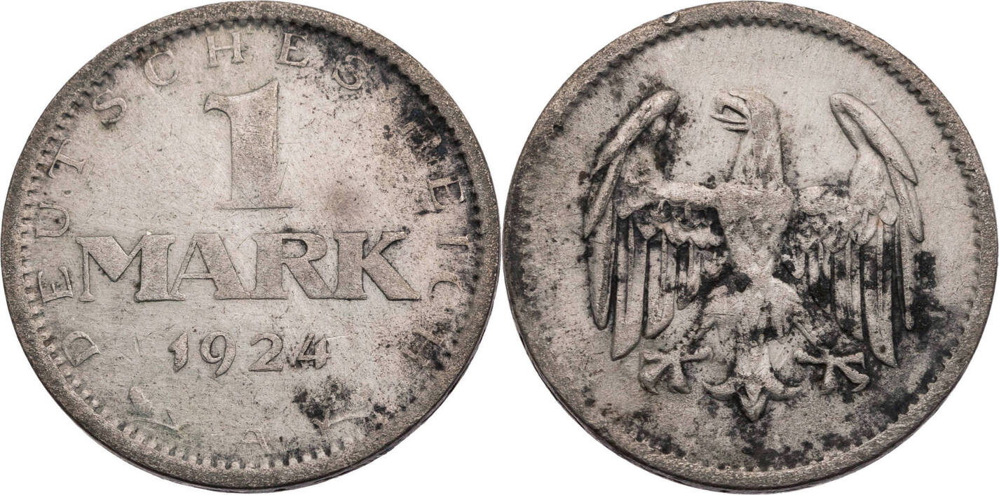 Weimar 1 Mark 1924 A Kursmünze VF | MA-Shops