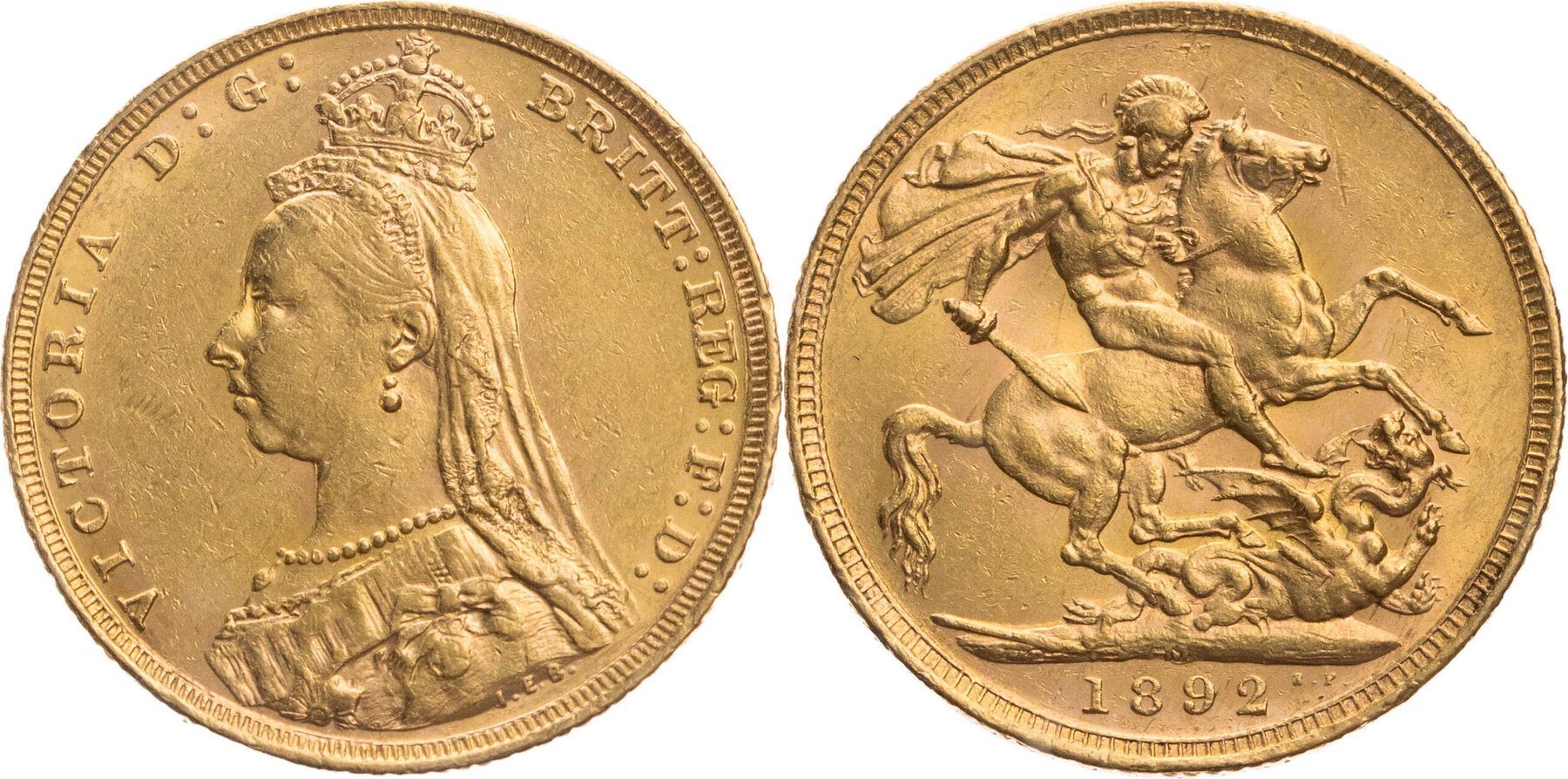 Großbritannien 1 Sovereign 1892 M Victoria (1837-1901) - Kursmünze ...