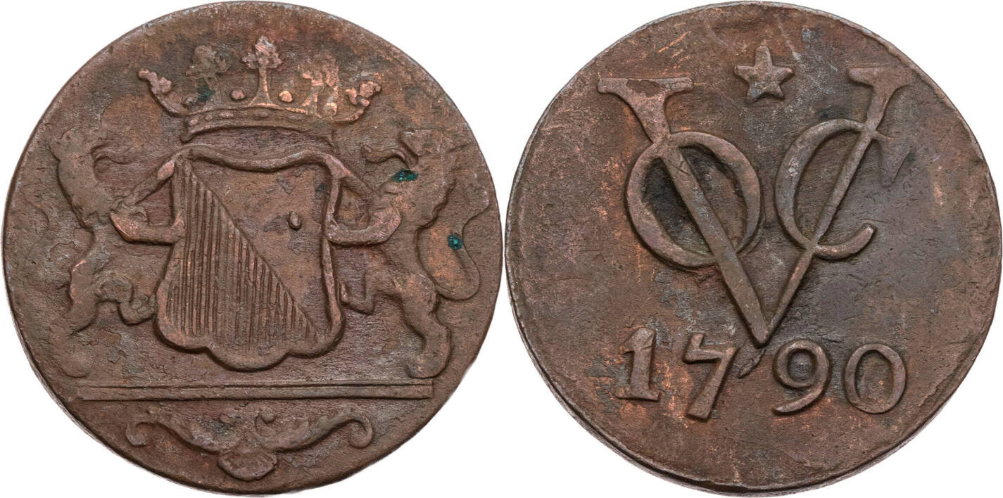 VOC, Utrecht, Niederlande 2 Duit 1790 Verenigde Oost-Indische Compagnie ...