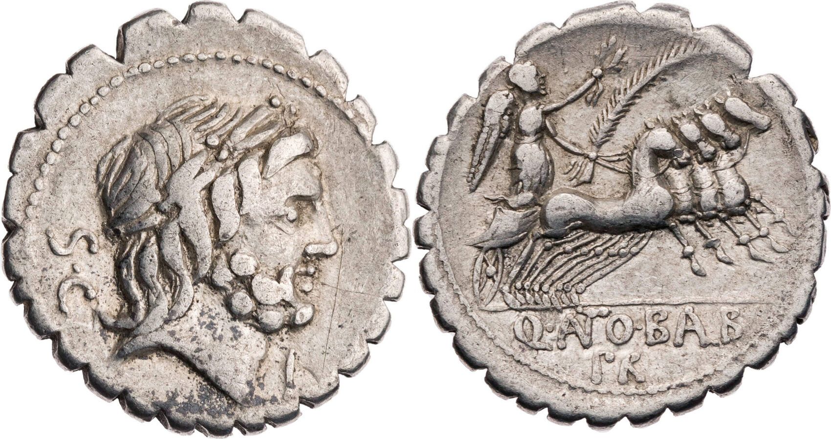 Römische Republik Denar (Serratus) 83/82 v. Chr. Q. Antonius Balbus ...